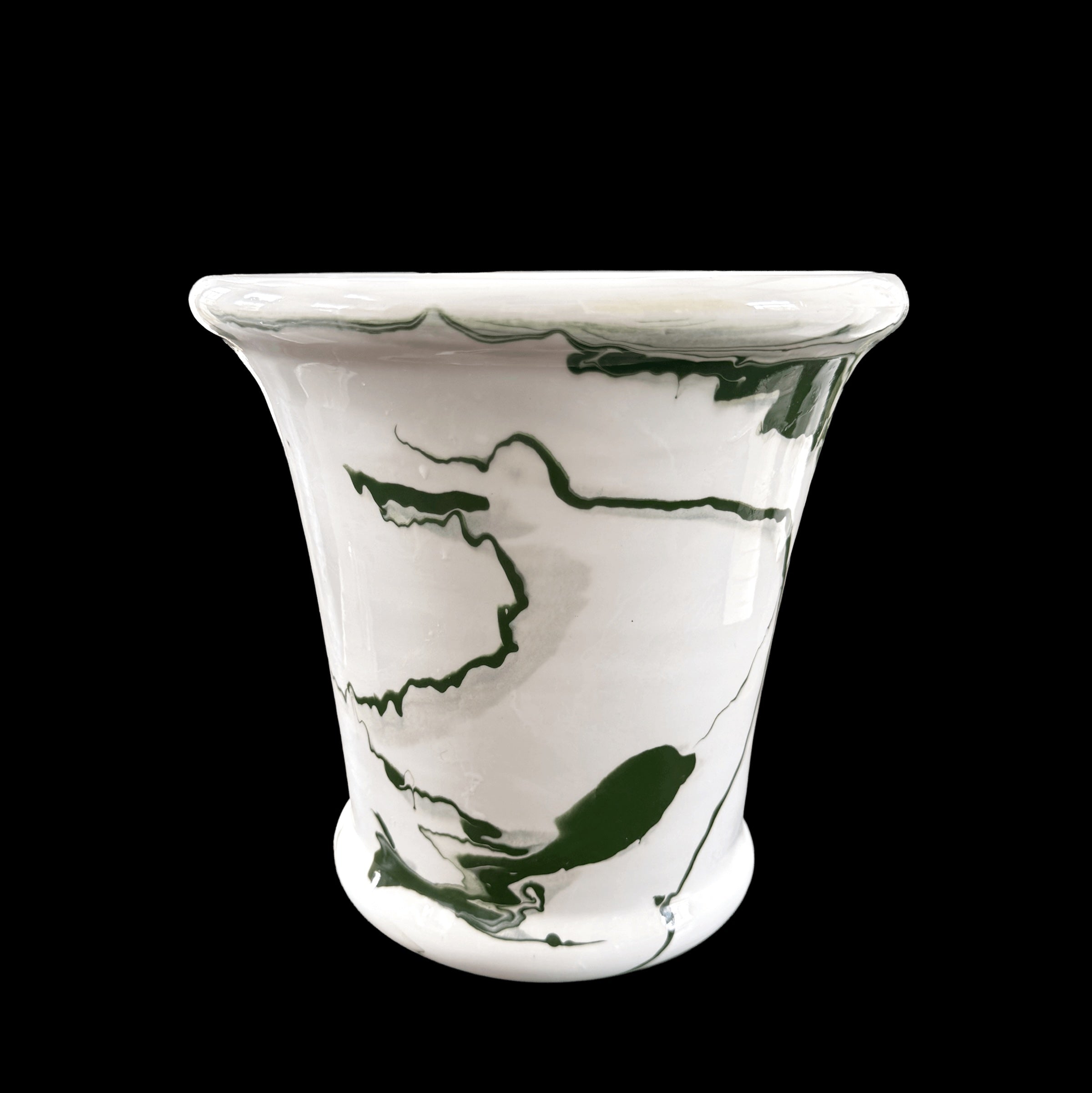 Christopher Spitzmiller Dark Green Marble Green Cache Pot – Bear Creek Farm